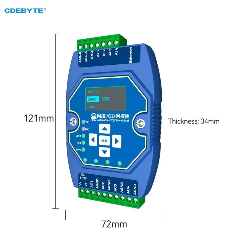 Модуль I/O EBYTE ME31-XXAX0060, 6DO, OLED, RS485 — фото 1