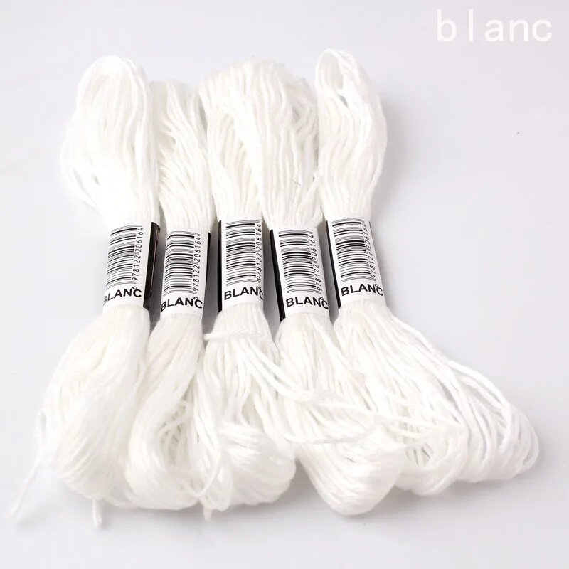 Нитки для вышивки DMC Blanc, белые, 8 м, 6 нитей, набор 10 шт