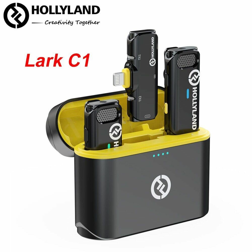 Микрофон беспроводной Hollyland Lark C1 DUO для iPhone до 14 двухканальная чёрная