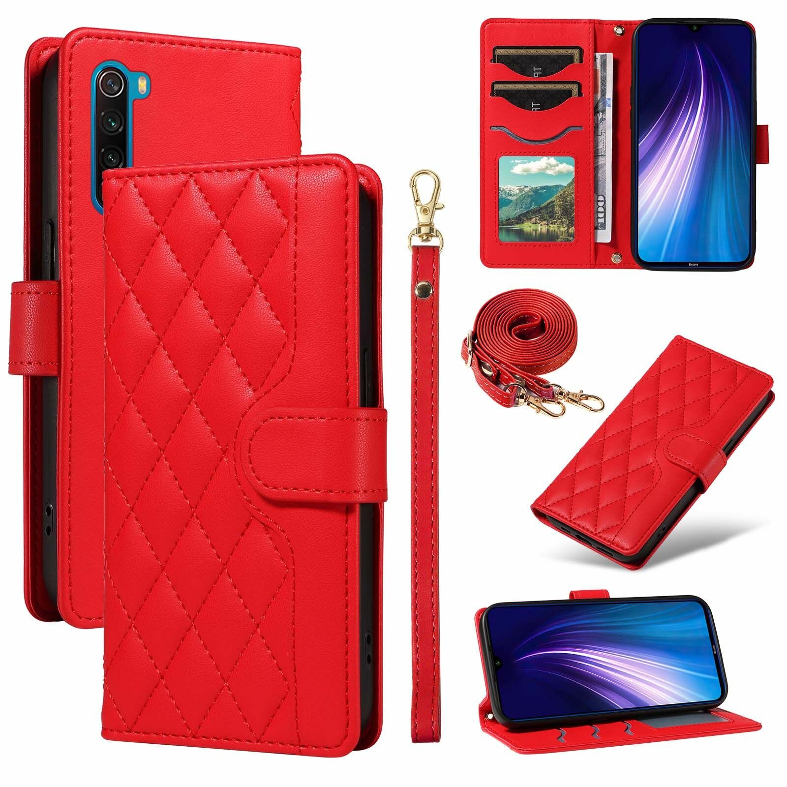 YIKATU Кожаный Чехол Для Xiaomi Redmi Note 8 и Note 8 (2021) / Редми Нот 8 и Редми Нот 8 (2021) С визитницей из экокожи, модный, против падения, подарочный, элитный, книжка