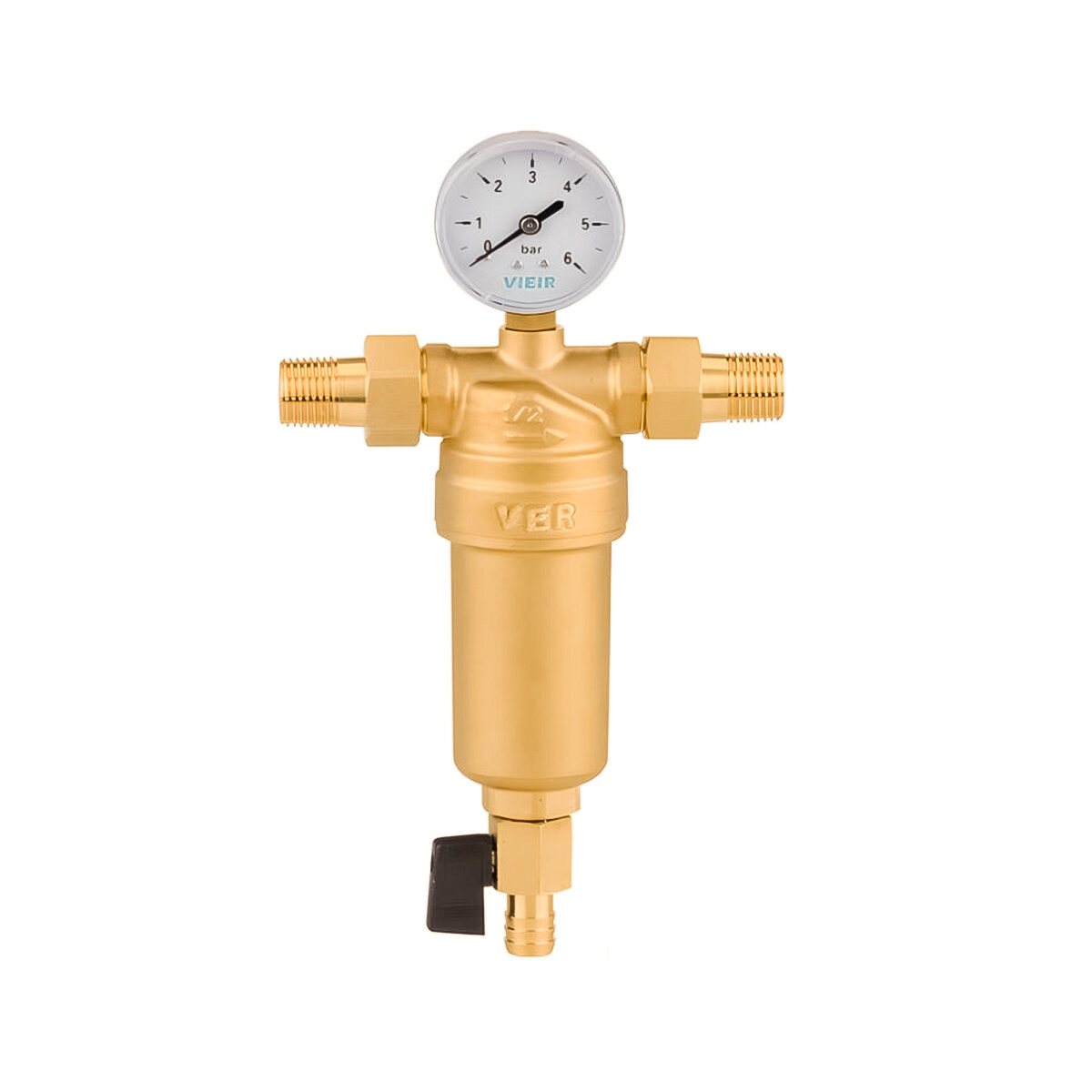 Фильтр промывной VIEIR JH155, латунь, для горячей воды, Ду 25