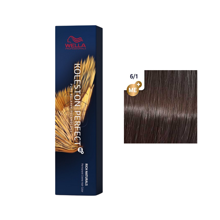 Wella Koleston Perfect ME+ 6/1 - Стойкая краска древесный дым 60 мл
