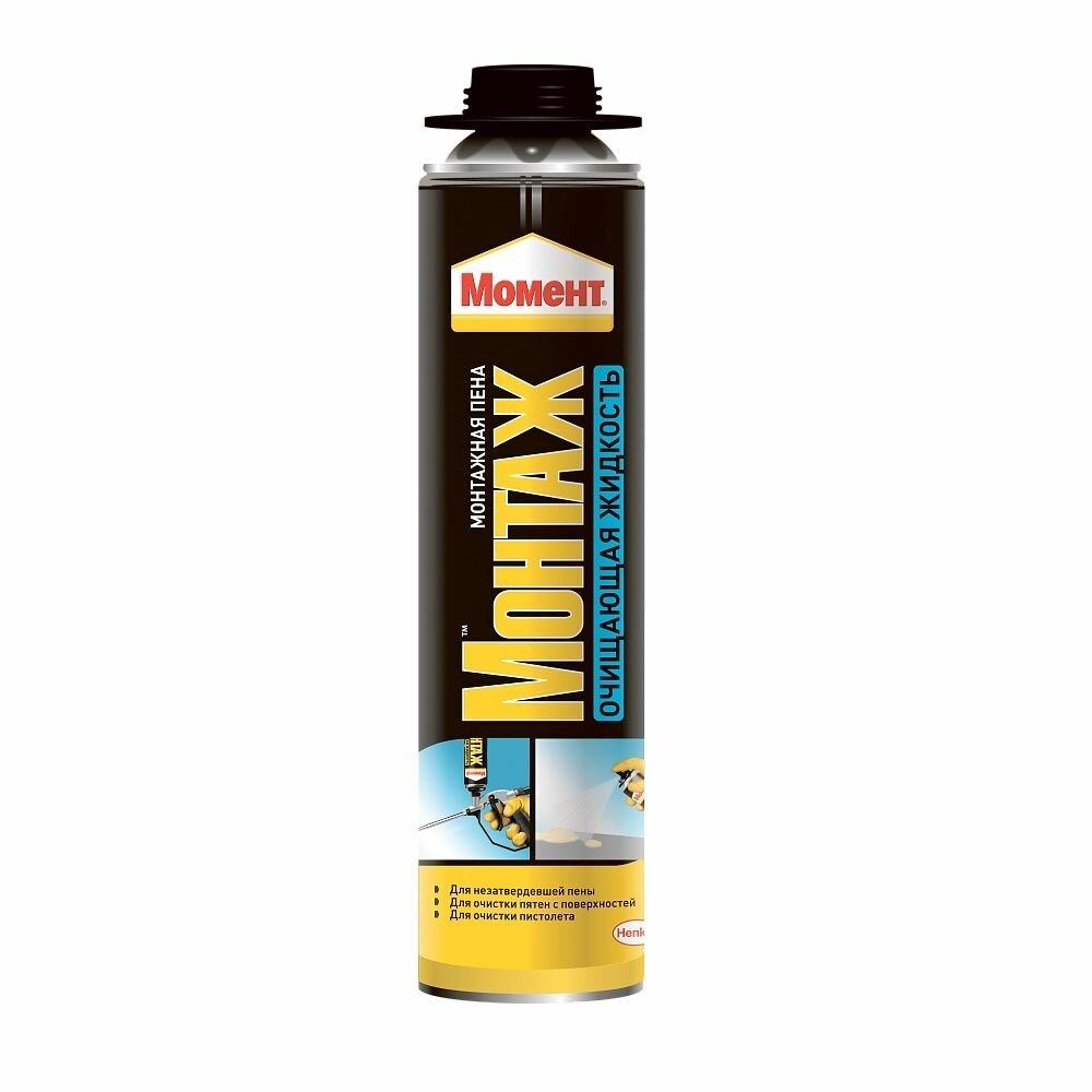 Очиститель незатвердевшей монтажной пены Момент Монтаж (500мл)