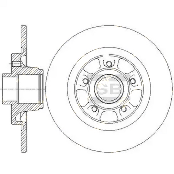 HI-Q SD3063 диск тормозной без подшипника\ Renault (Рено) Kangoo (Кангу) / grand / be bop / e