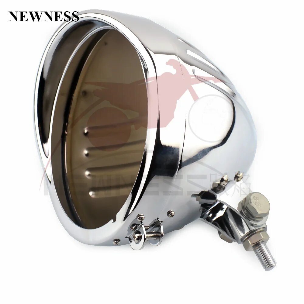 5,75 дюймовая Ретро фотооболочка стальная головная фара корпус Универсальный мотоциклетный Маяк для чоппера Bobber Cafe Racer Серебряный, Chrome
