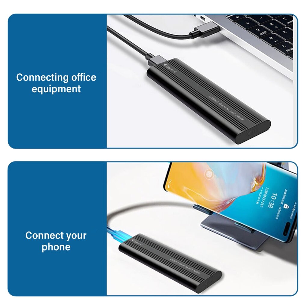USB 3.2-корпус для M.2 SSD, Синий — фото 1