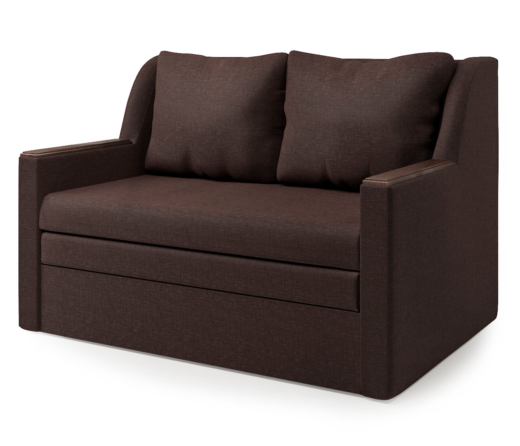 Диван-кровать Шарм-Дизайн Дуэт 122х190 см, диван раскладной, прямой, рогожка, цвет шоколад