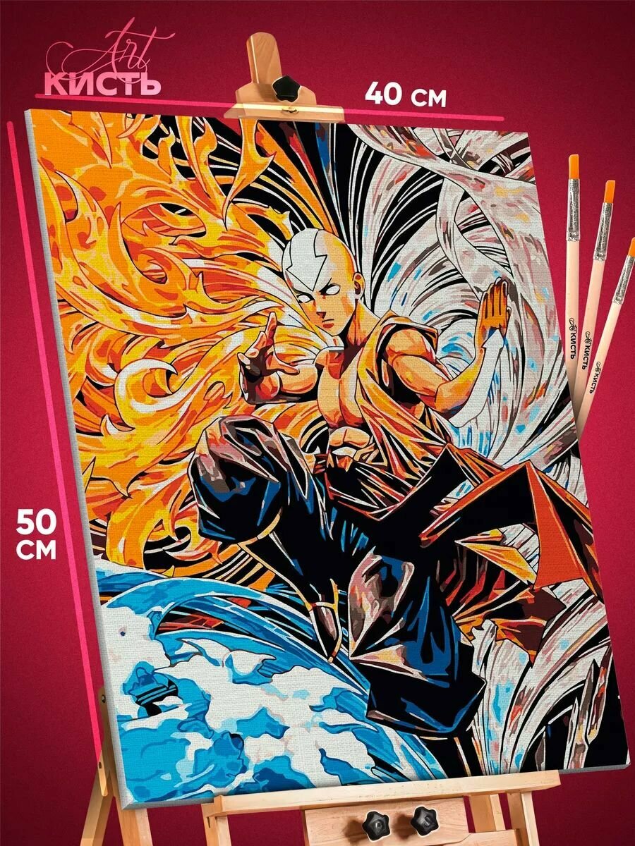 Картина по номерам на холсте с подрамником 40х50 Аватар: Легенда об Аанге 4 стихии