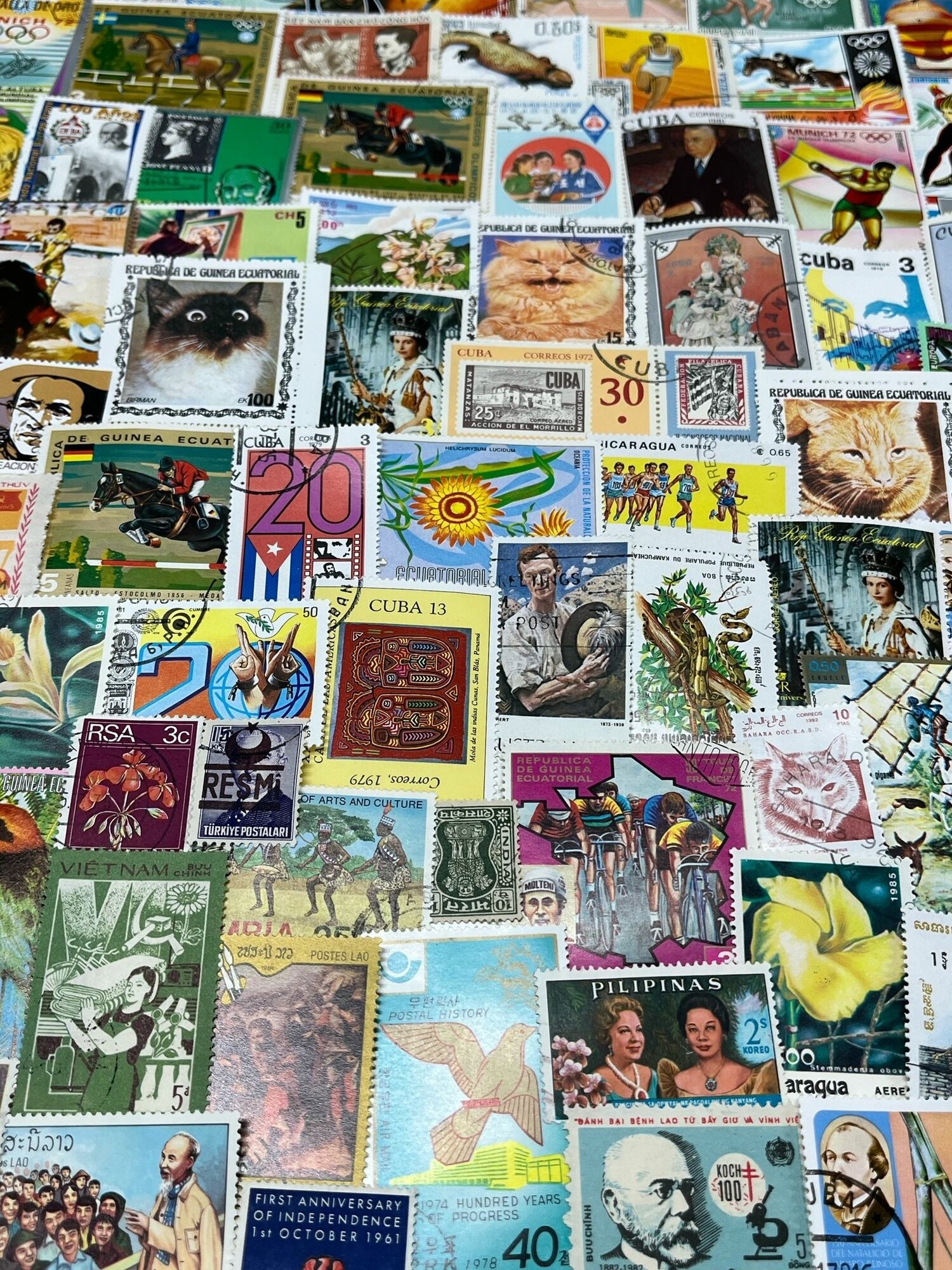 Экзотические марки дальних стран (5 шт)