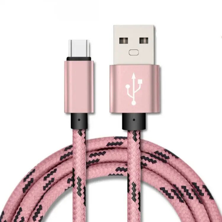 Розовый кабель USB Type C 3 м для быстрой зарядки