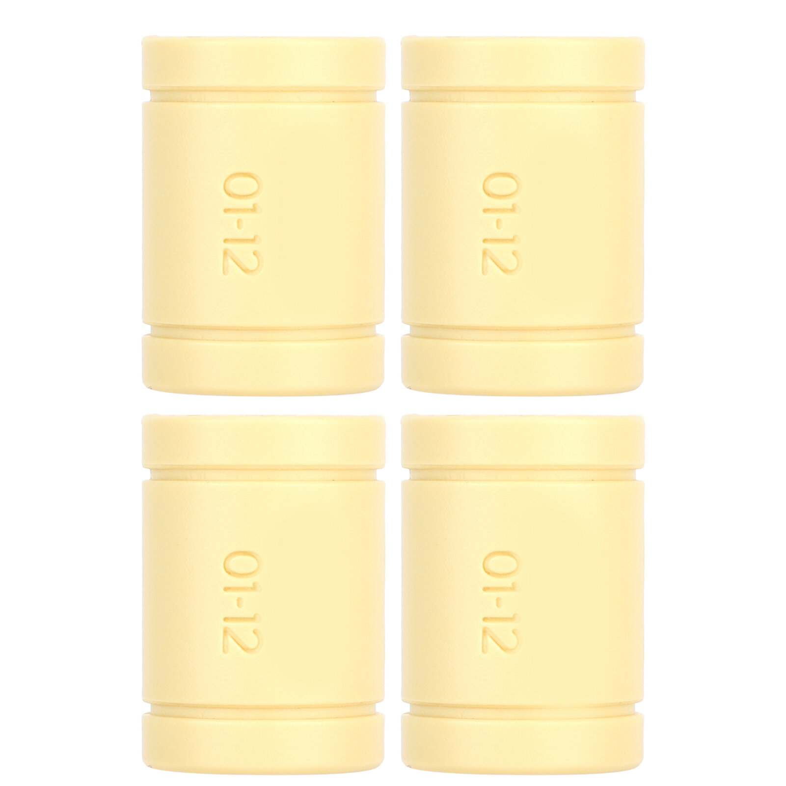 4pcs подшипники с помощью пластиковых желтых LM12UU Сплошные полимерные линейные подшипники для 3D -принтера Reprap Mendel RJMP -01–12