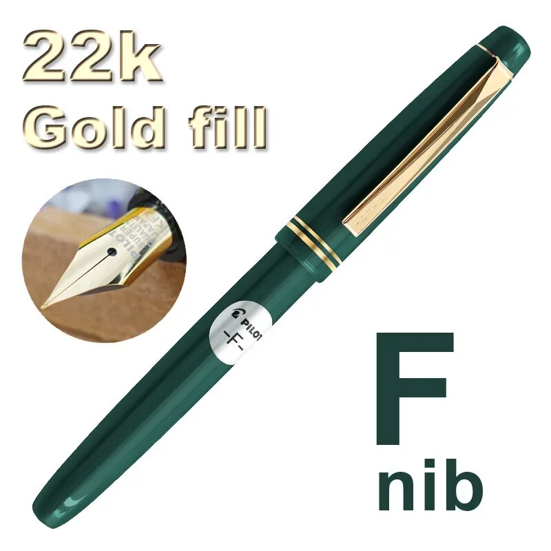 Перьевая ручка Pilot 78G/78G+ золотое перо Green F 0.38mm