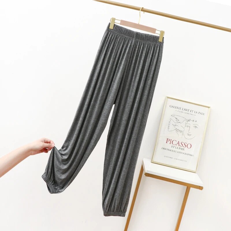 Модальные шаровары для йоги женские М, dark grey