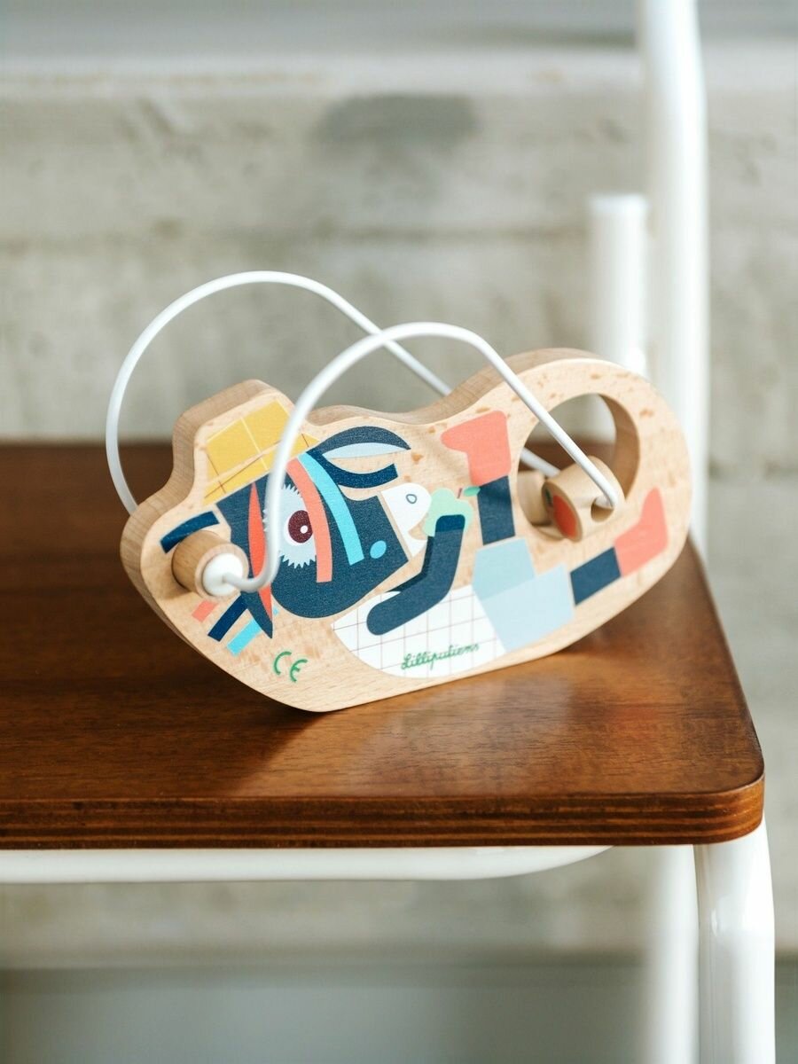 LILLIPUTIENS лабиринт с бусинами Ослик Игнас деревянная развивающая игрушка для детей от 12 месяцев