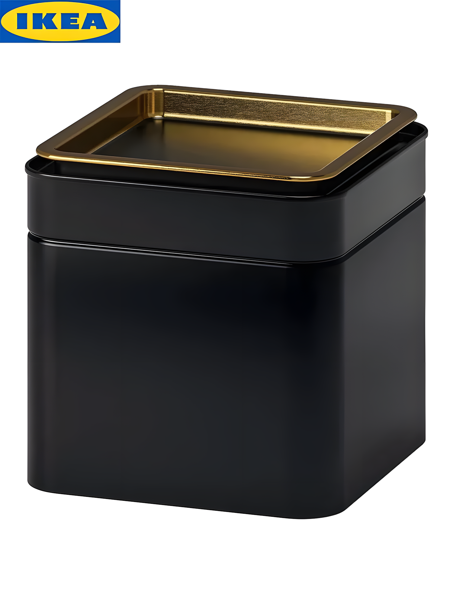 Контейнер пищевой IKEA, герметичный, нержавеющая сталь, черный, 10х10х10 см