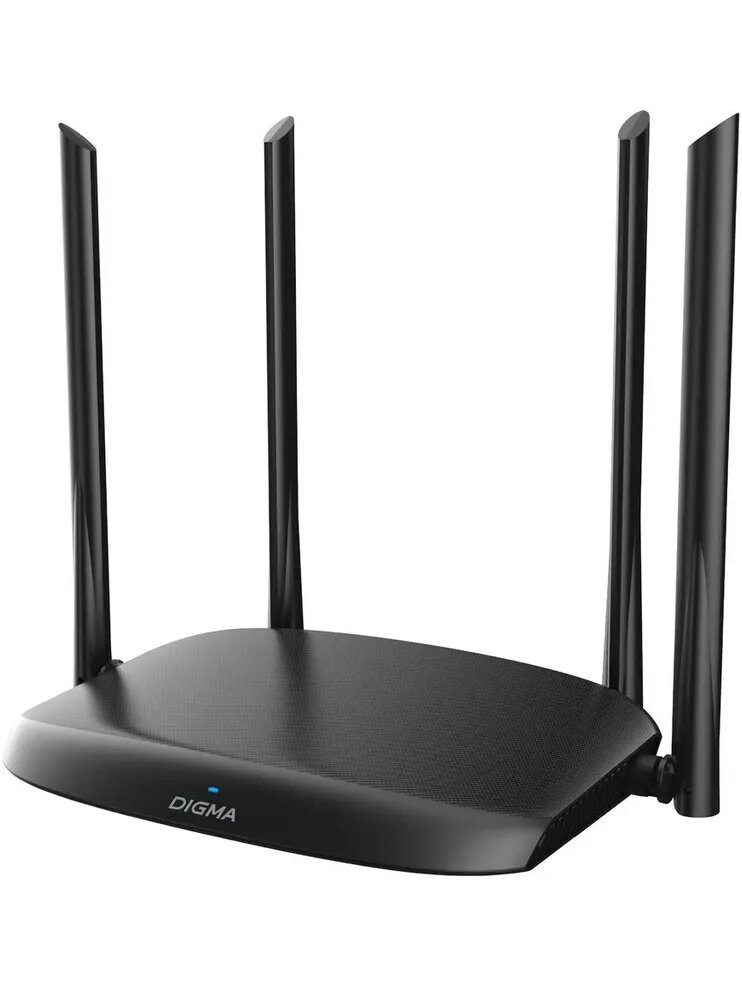 Роутер WiFi Digma DWR-AC1201 беспроводной, AC1200 10/100BASE-TX черный