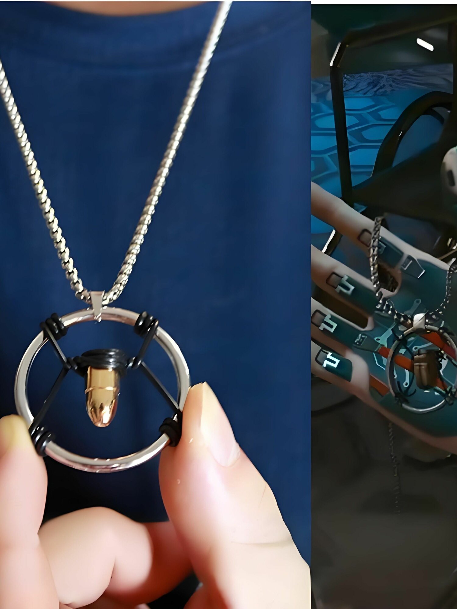 Ожерелье с подвеской в виде пули Cyberpunk 2077, Lucky