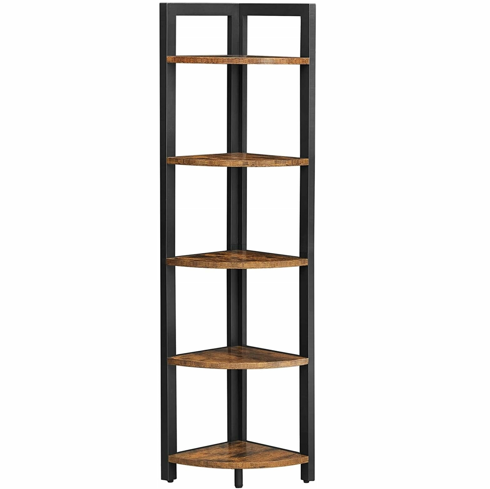 Угловая полка VASAGLE с 5 ярусами, цвет коричневый, черный, размер 30x30x150 см, LLS803B01