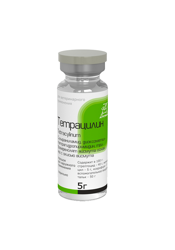 Тетрацилин Агрофарм для лечения асептических и гнойных ран, 5г