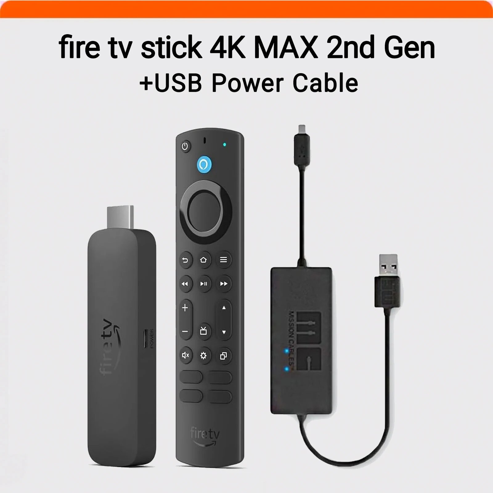 Amazon Fire TV Stick 4K Max 2nd Gen с USB кабелем