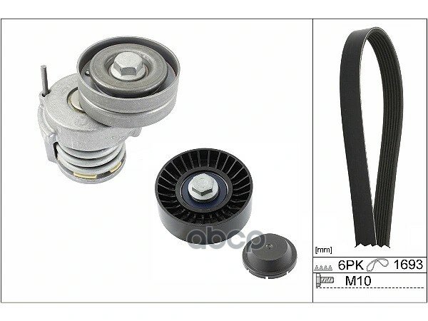 Комплект поликлинового ремня AUDI A1/A3/ SKODA YETI/ VW GOLF PLUS V (ремень/ролик/натяжитель) INA/03C145299C 03C145299Q 03F1.