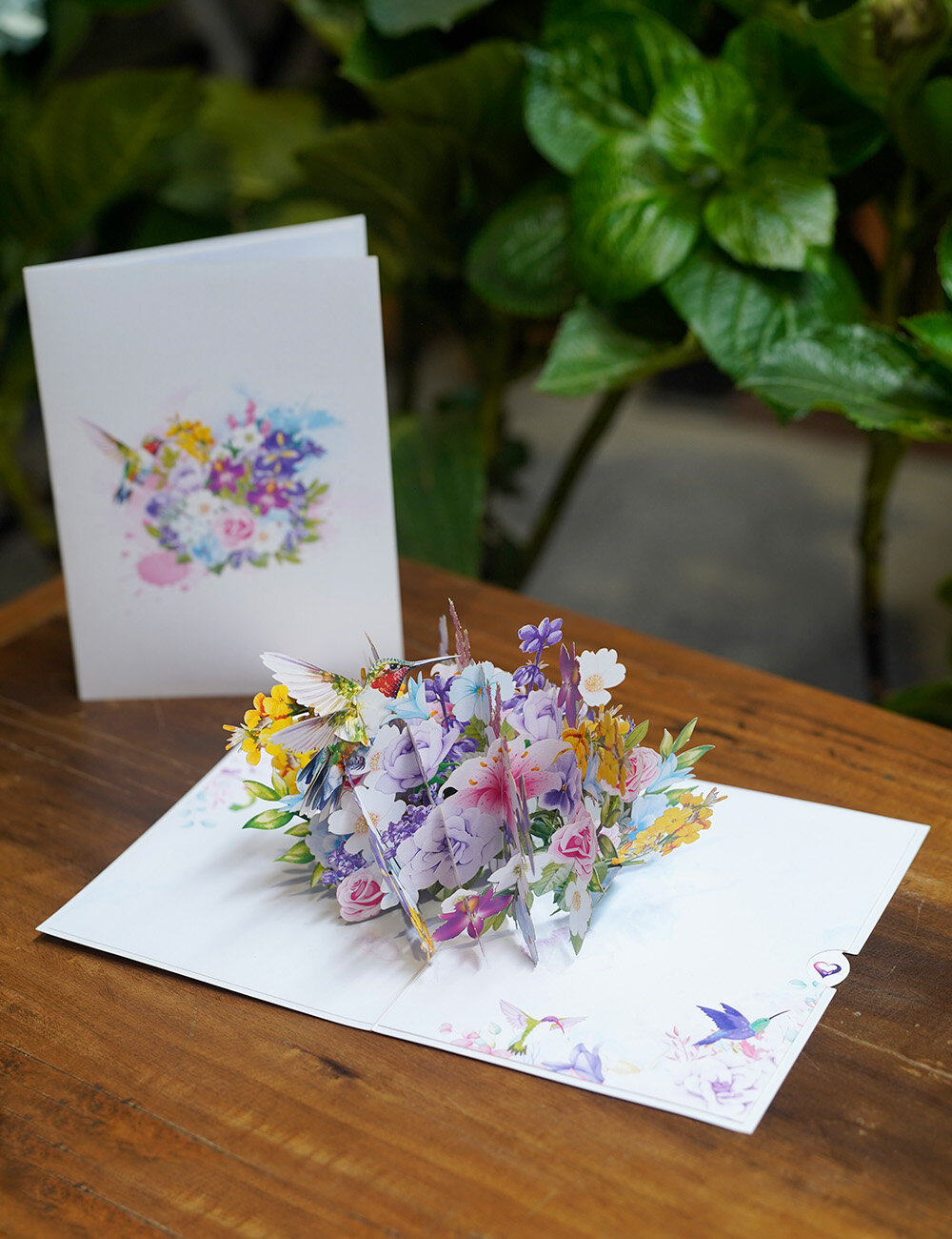 Открытка объемная Soulmate "Колибри и цветы", поздравительная, 3D, 13x18 см