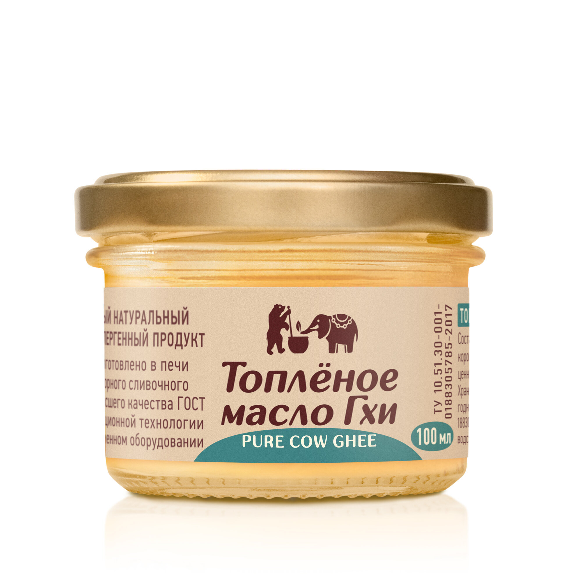 Топлёное масло Гхи Медведь & Слон 99%, 100 мл
