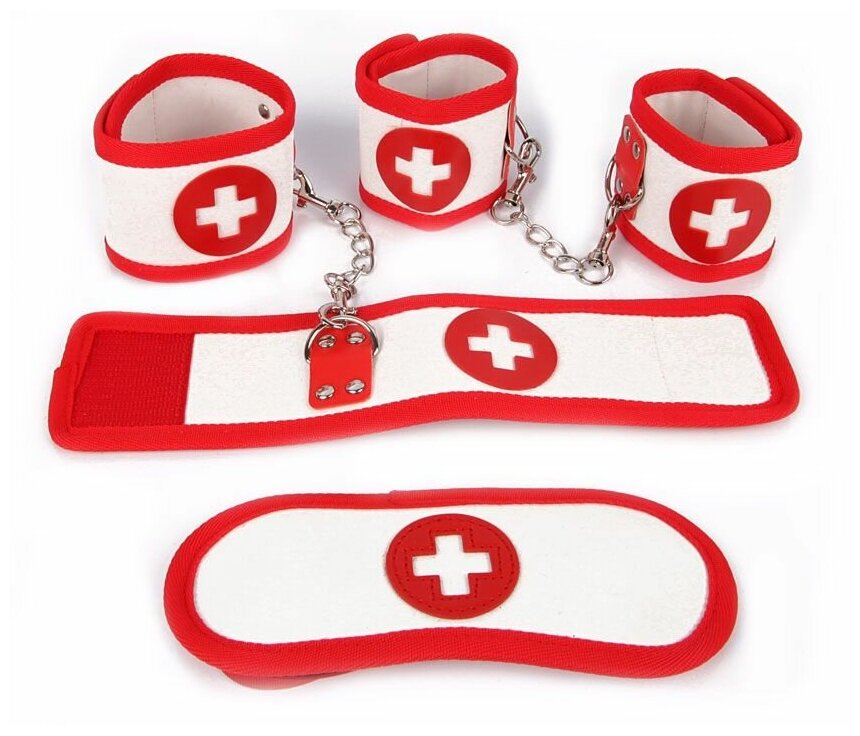 Оригинальный игровой набор БДСМ в медицинском стиле, красный с белым