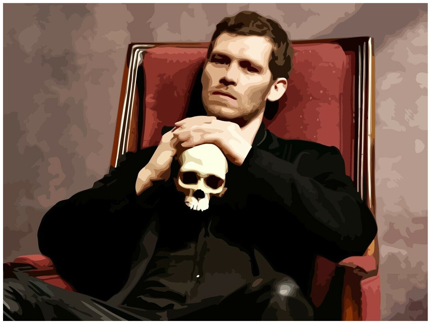 Картина по номерам на холсте дневники вампира клаус - 1638