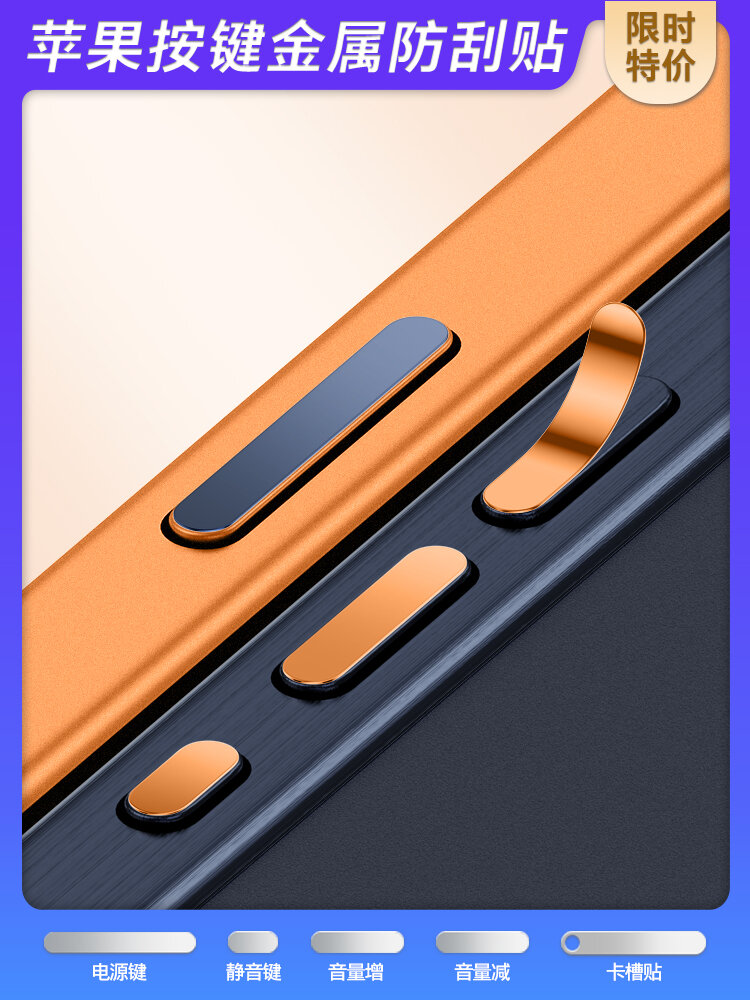 IPhone 14 Pro Синий 1 комплект стойкая к царапинам защитная пленка для кнопок громкости, питания и слота сим-карты