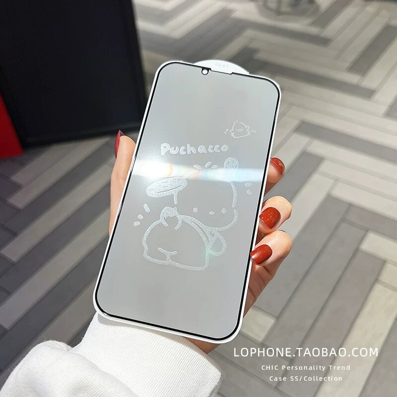 Защитное стекло для iPhone 16 Pro с антибликовым покрытием и рисунком Пу-Пу Пачак