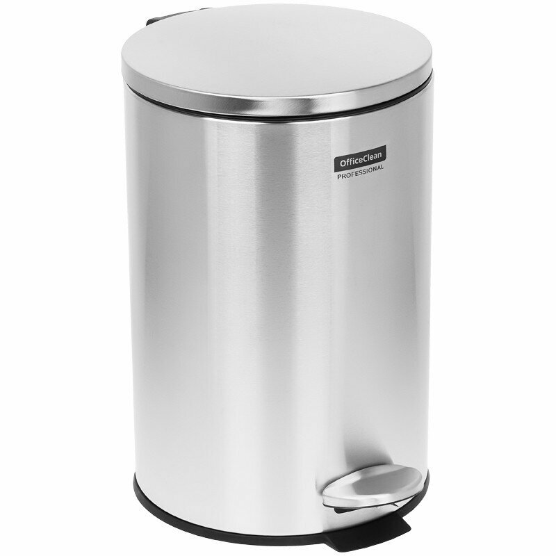 Ведро-контейнер для мусора (урна) OfficeClean Professional Simple, 12л, нержавеющая сталь, хром, 329047