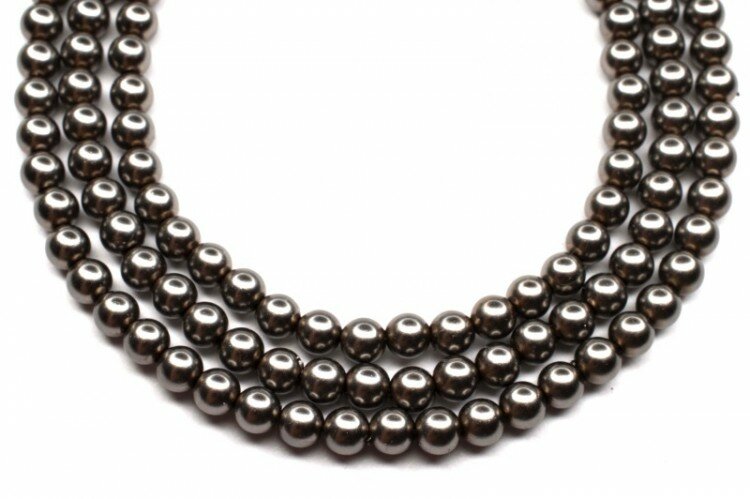 Жемчуг Preciosa Maxima, цвет dark grey, 4мм, 704-115, 10шт