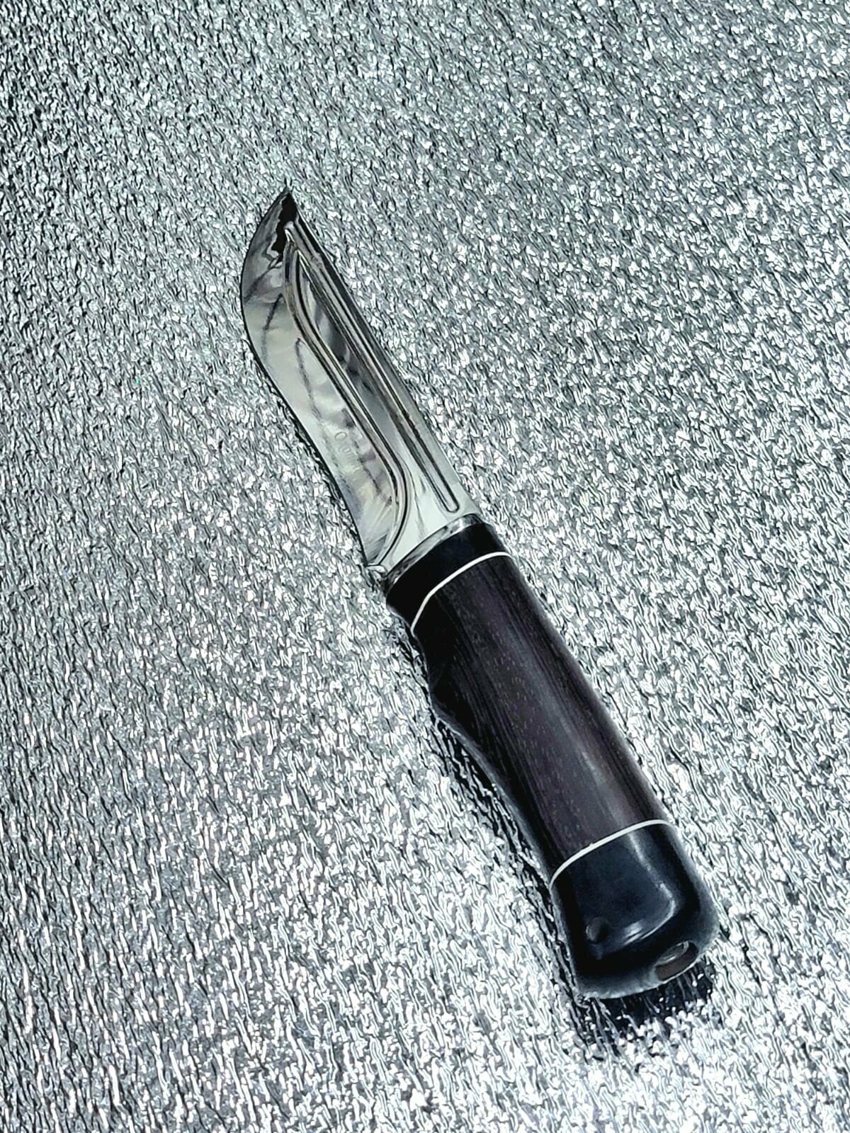 Нож туристический Охотник 2 полированный , разделочный в чехле ножнах (сталь 65х13)