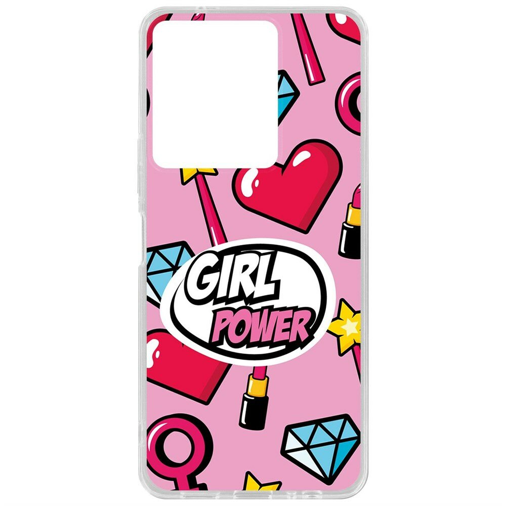 Чехол-накладка Krutoff Clear Case Girl Power для Vivo Y36