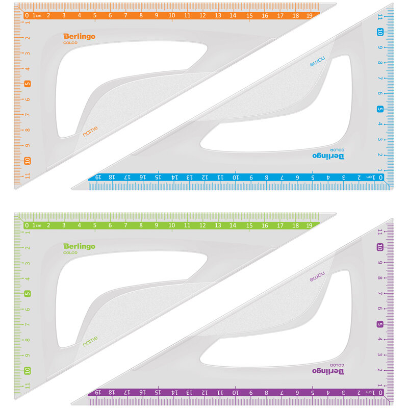 Комплект 24 шт, Треугольник 30°, 19см Berlingo "Color", пластиковый, ассорти, европодвес