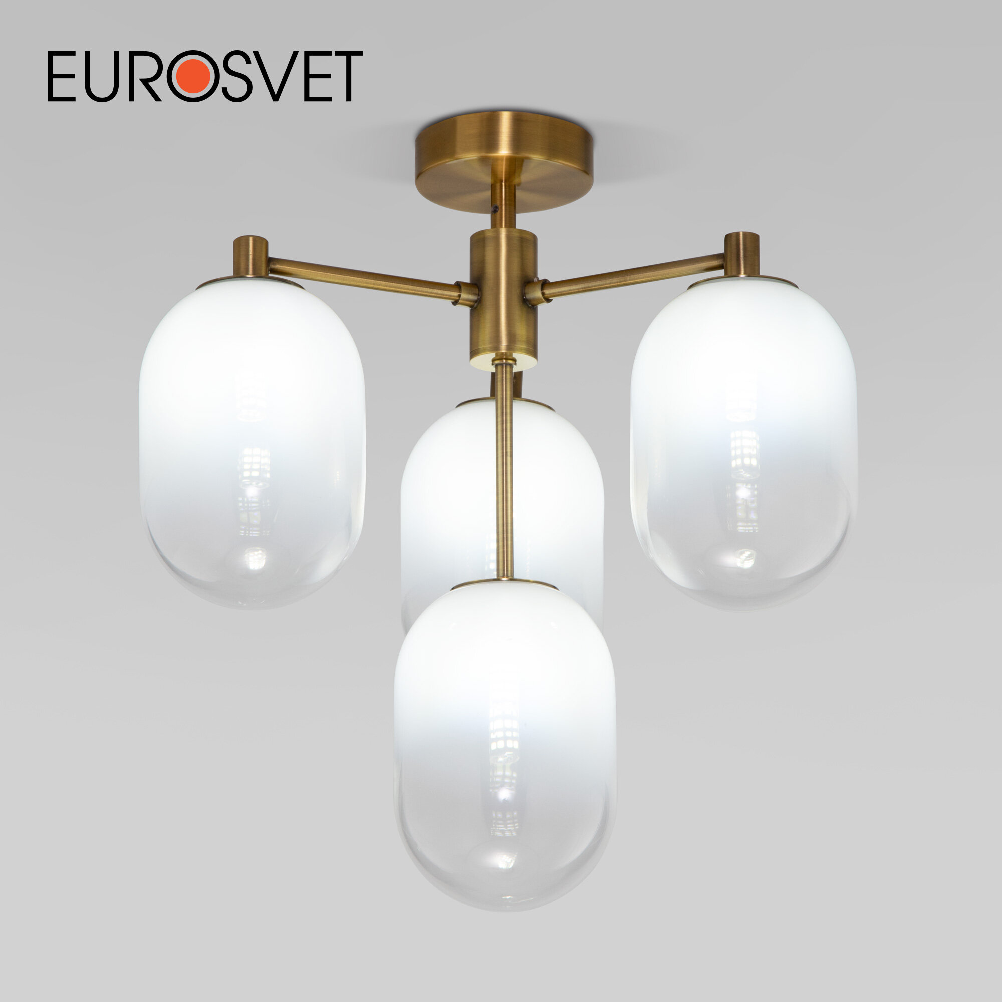 Люстра / Потолочный светильник Eurosvet Loona 60161/4, 4 лампы, цвет латунь, IP20