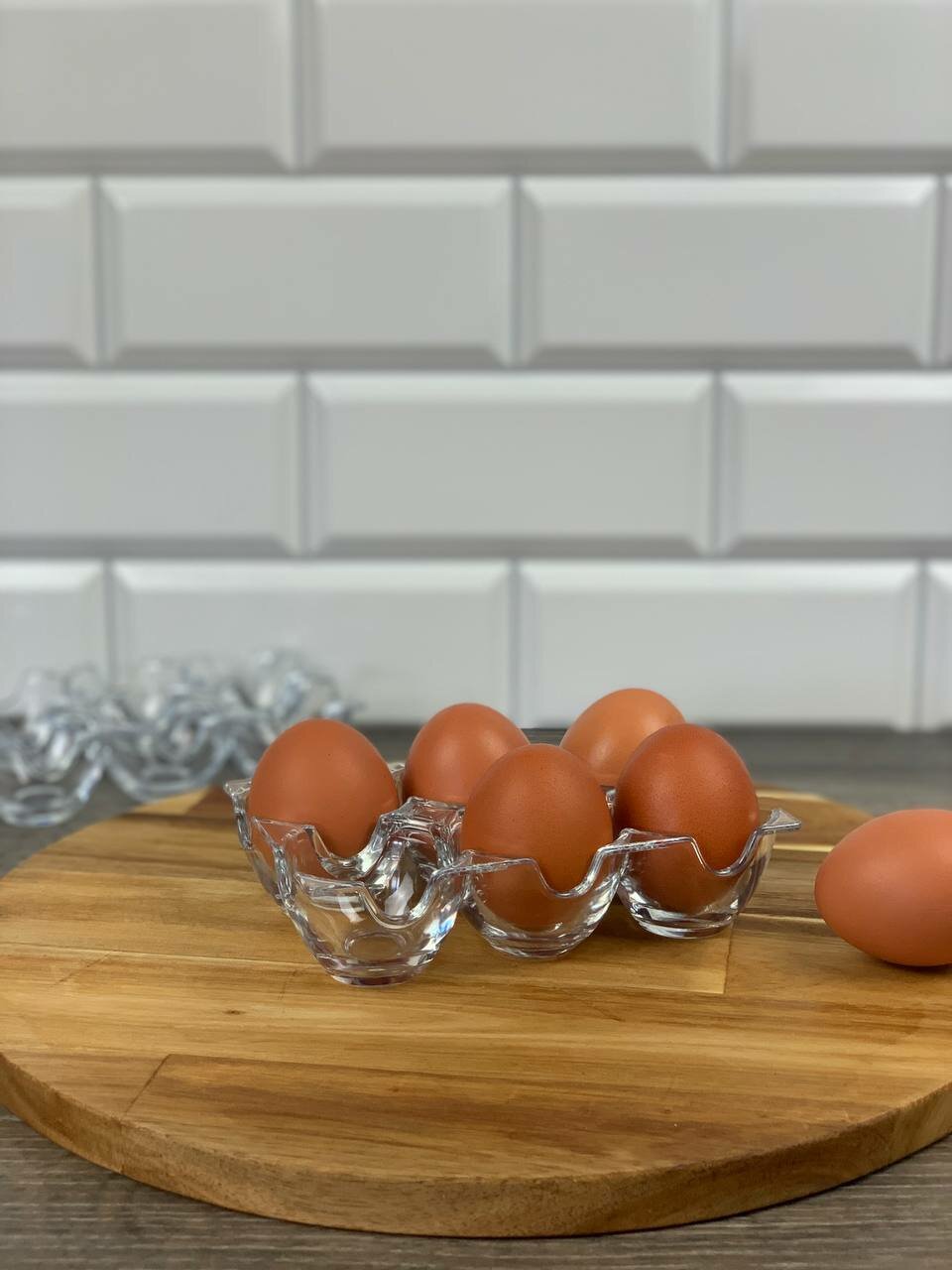 Подставка для яиц акриловая 6 ячеек. для хранения в холодильнике. Limon