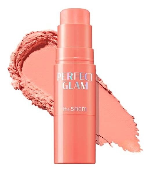 Румяна-стик для лица The SAEM Perfect Glam Stick Blusher CR01 Apricot Milk (5 гр)