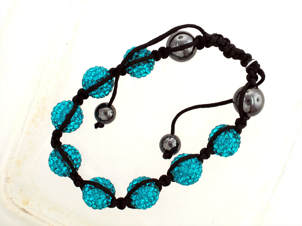 Браслет, гематит, стекло