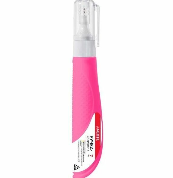 Ручка-корректор с металлическим роллером 7 г, быстросохнущая, розовый пластиковый корпус