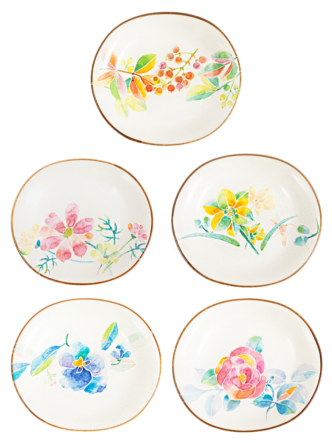 Тарелки десертные набор, 16,2х14,7х2,7 см, 5 шт