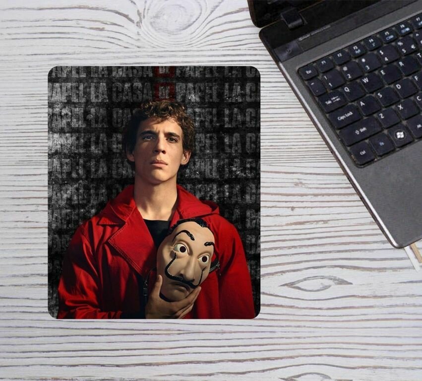 Коврик для мышки игровой 36 на 29 см MIGOM Бумажный дом, La casa de papel №5
