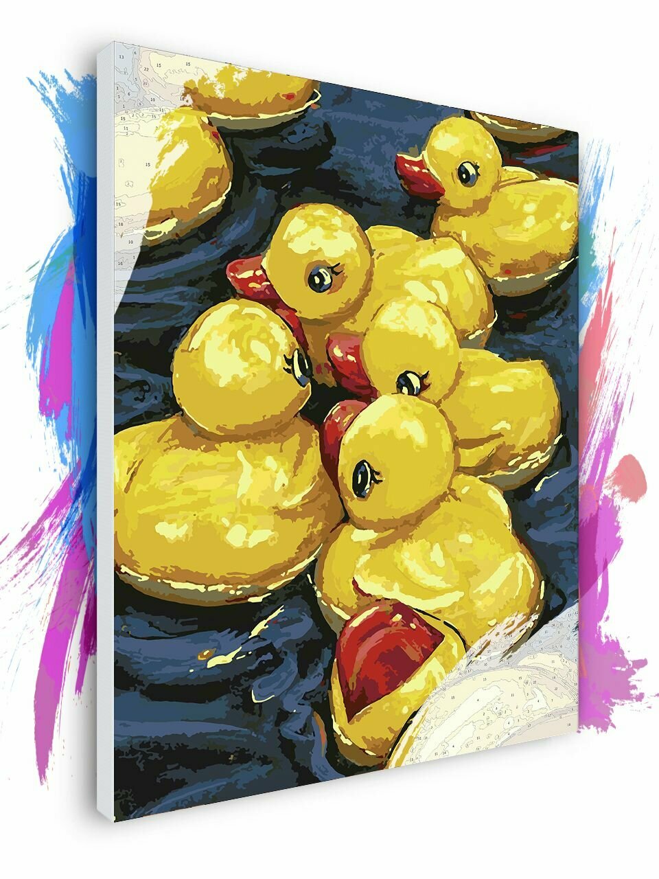 Картина по номерам на холсте Резиновые уточки Арт, 80 х 100 см