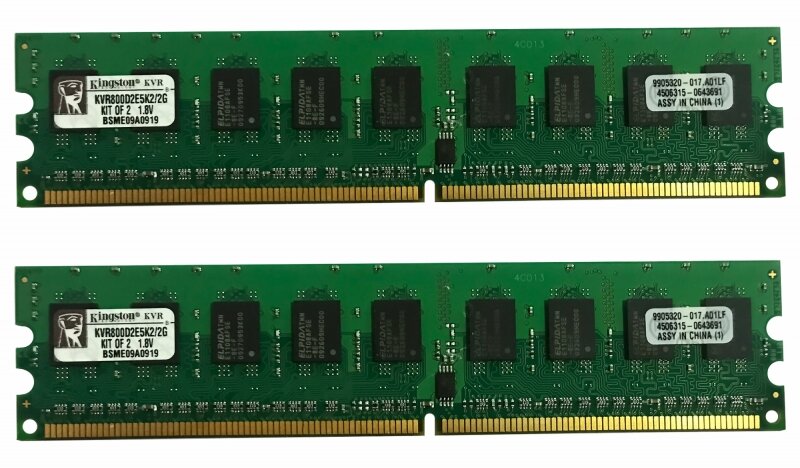 Оперативная память Kingston KVR800D2E5K2/2G DDRII 2Gb