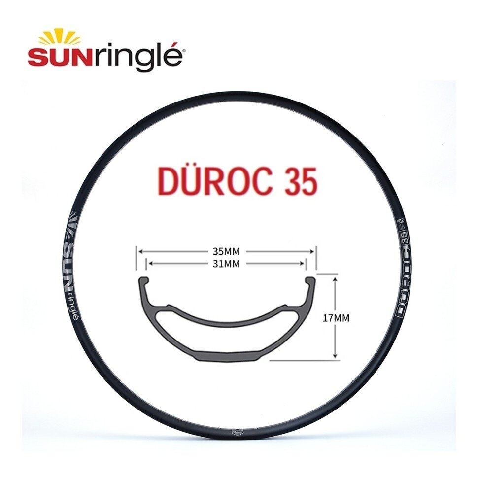 Обод 29" 32h SunRingle Duroc 35 Sleeved Black, пистонированный (SK8E14P13605C)