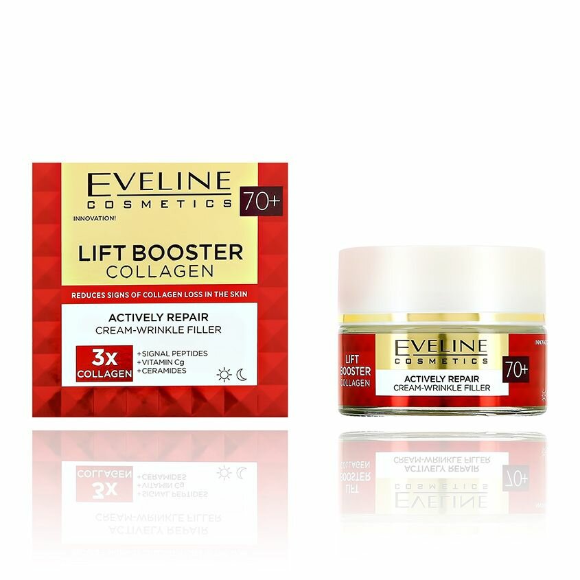 Крем-корректор для лица EVELINE LIFT BOOSTER COLLAGEN 70+ против морщин (активно-восстанавливающий) 50 мл