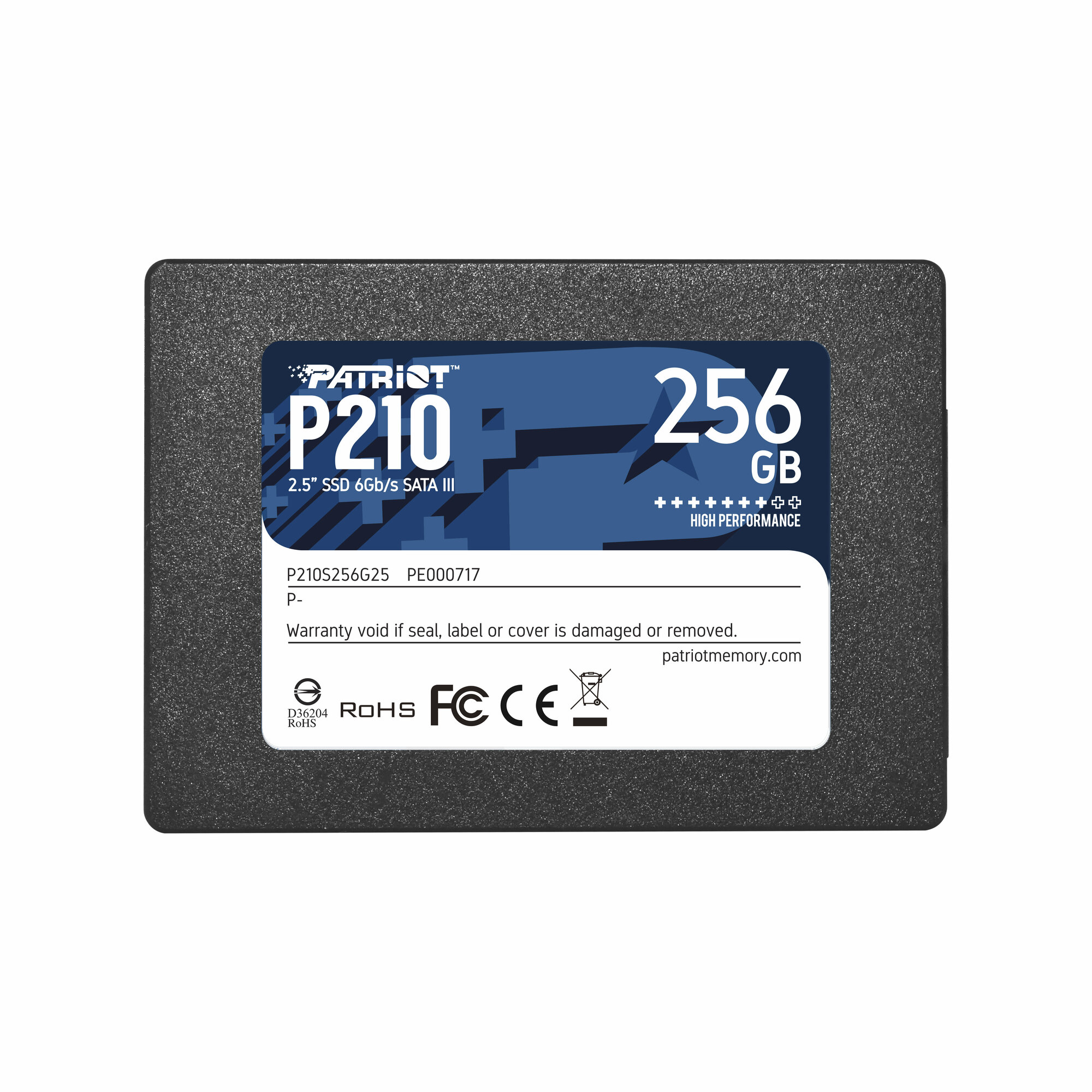 SSD Patriot Memory Patriot 2.5 AND quot 256GB P210 AND lt P210S256G25 AND gt (SATA3, up to 500/400Mbs, 3D TLC, 7mm)