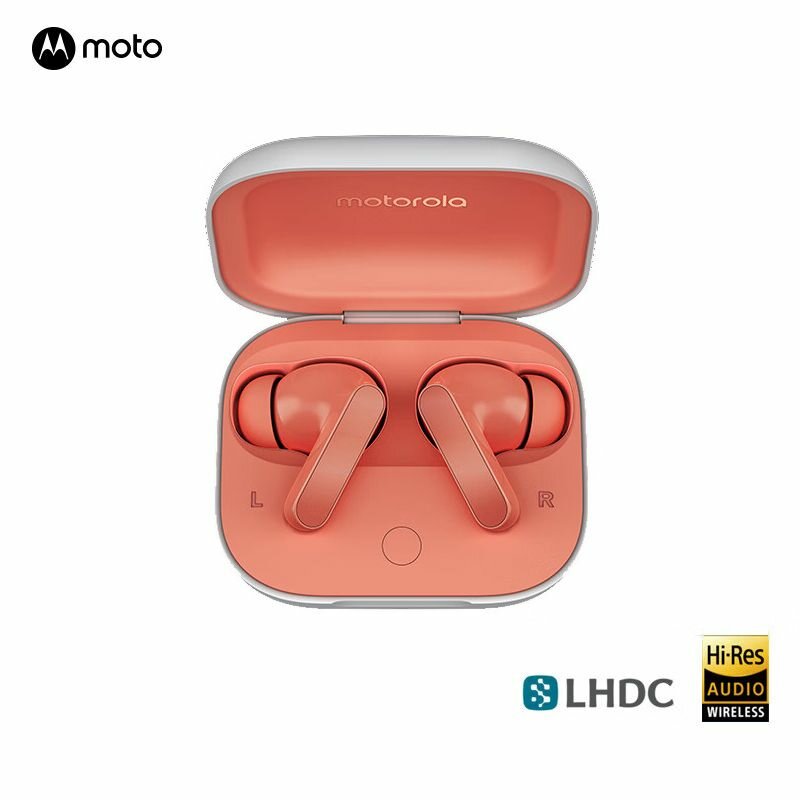 Motorola Наушники беспроводные с микрофоном, USB Type-C, розовый