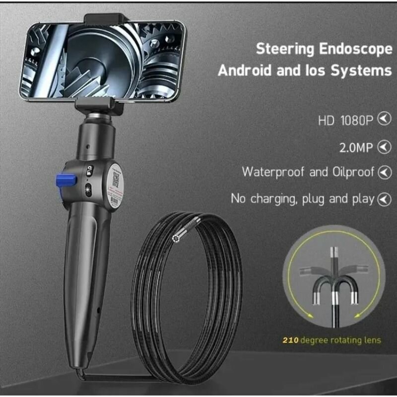 Автомобильный эндоскоп/6мм/ios, android, pc /поворот 420 степень/1m